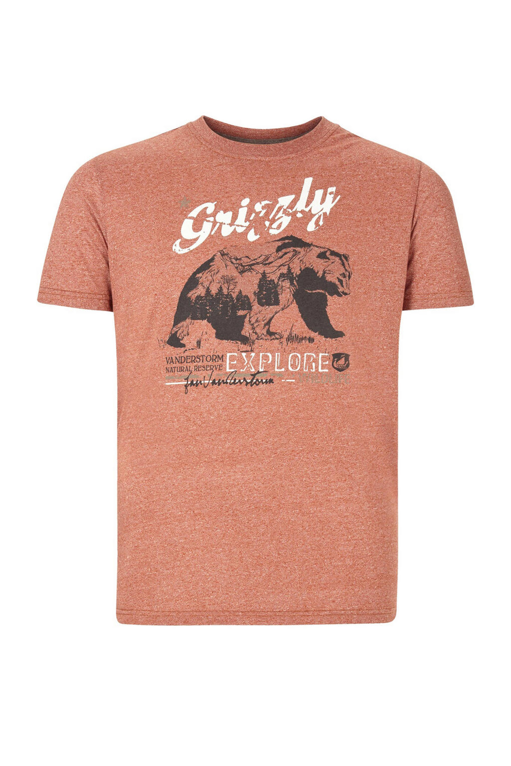 Jan Vanderstorm T-shirt Plus Size TAIT met printopdruk zalm | wehkamp