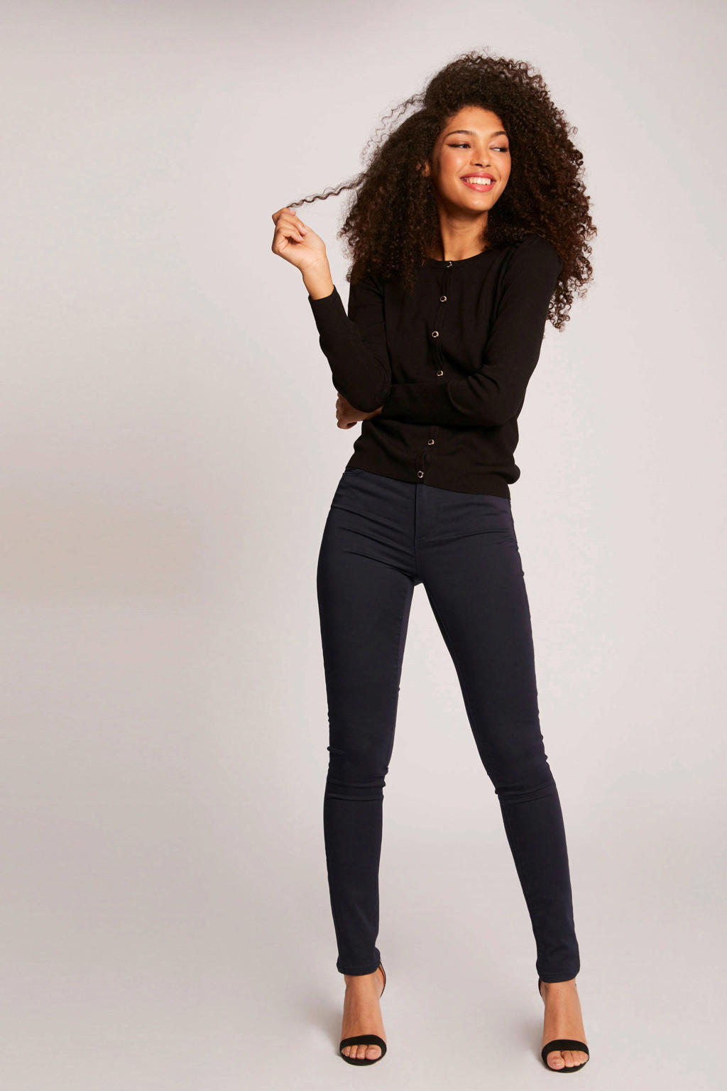 Morgan skinny jeans donkerblauw | wehkamp