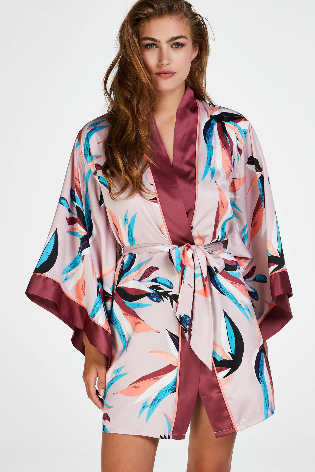 Hunkemöller satijnen kimono Laelia roze | wehkamp