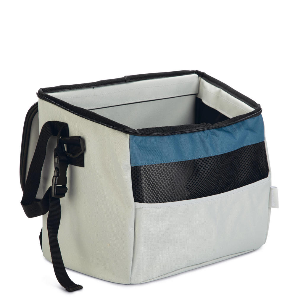 Beeztees Fietsmand Xoex - Hond - Nylon - Grijs/blauw - 40x25x30 cm ...