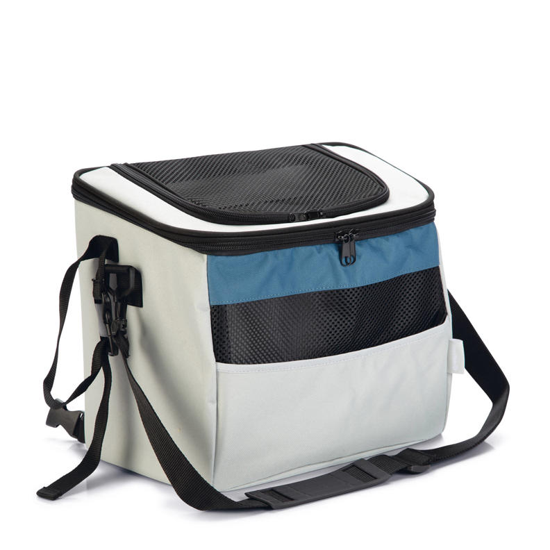 Beeztees Fietsmand Xoex - Hond - Nylon - Grijs/blauw - 40x25x30 cm ...