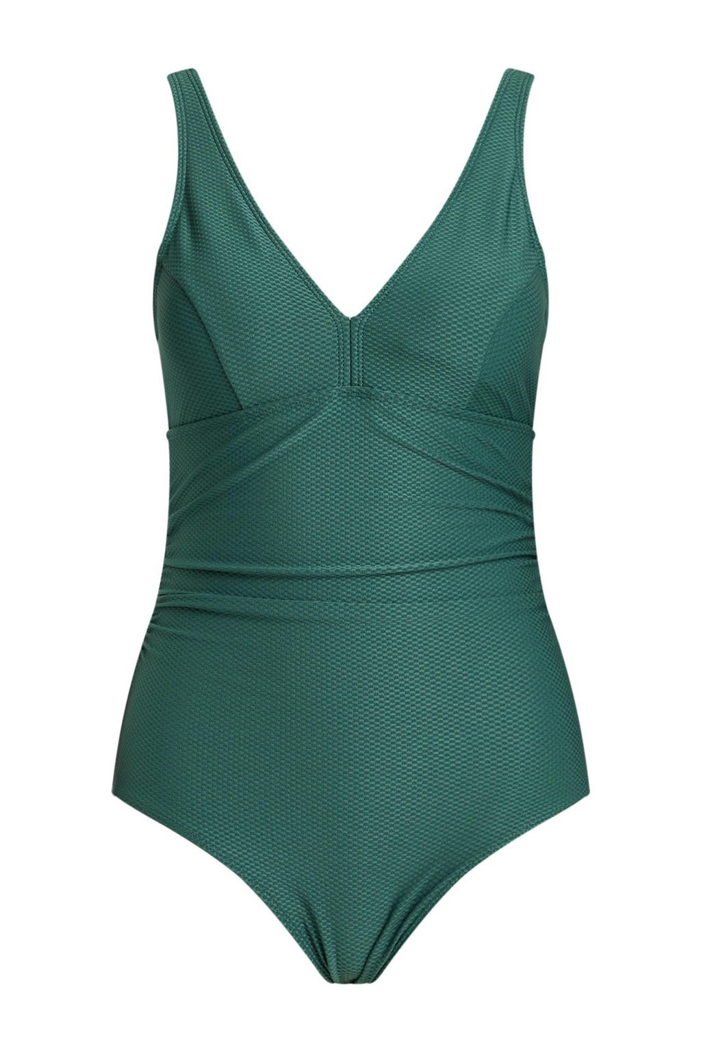 WE Fashion corrigerend badpak met textuur groen | wehkamp