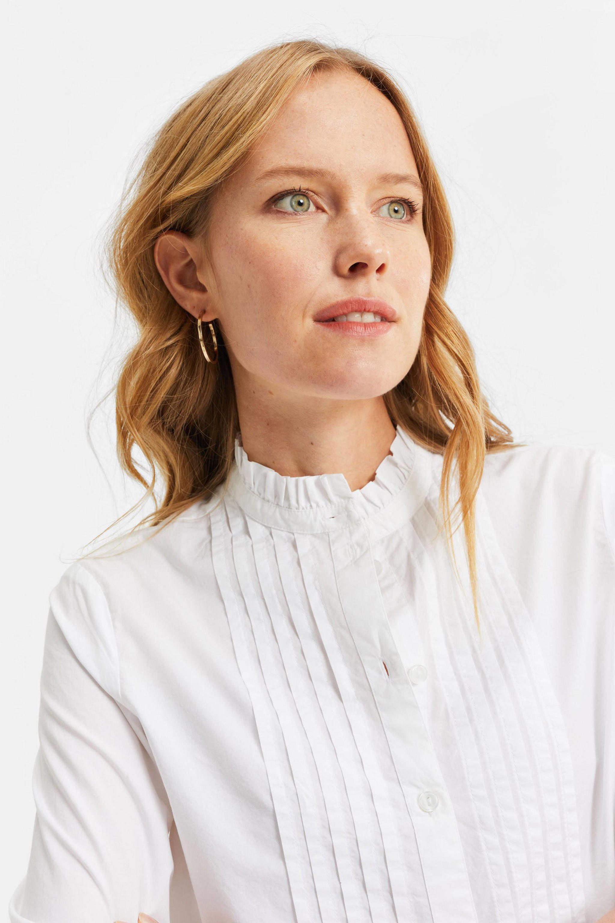 WE Fashion blouse met ruches wit | wehkamp