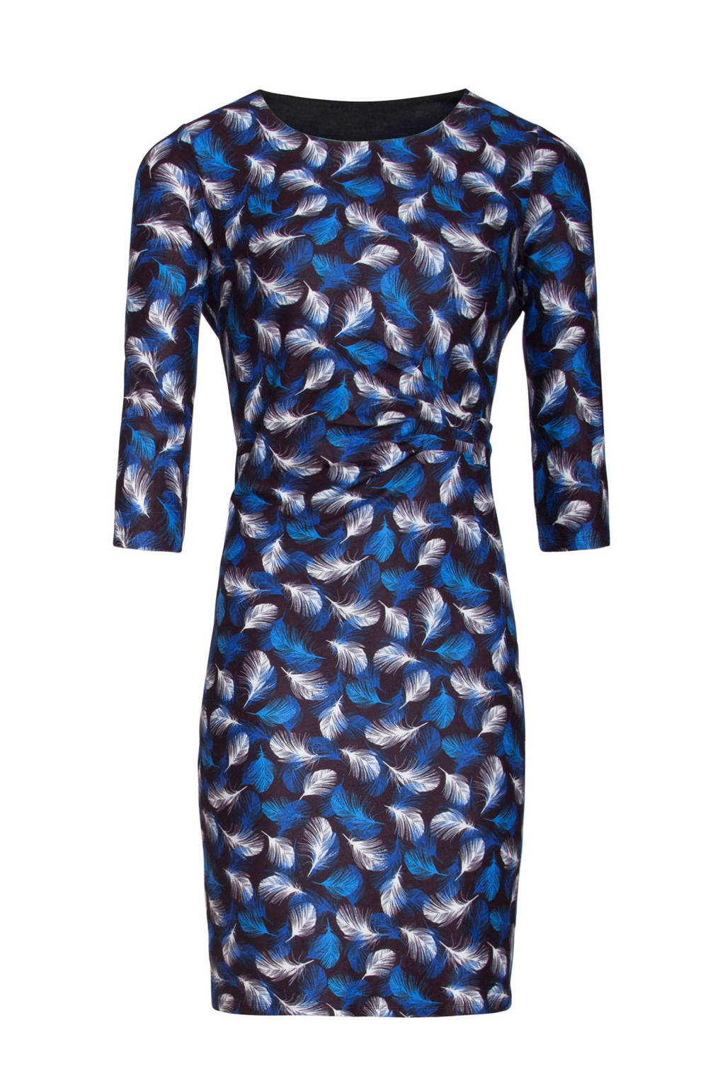 Smashed Lemon jurk met all over print blauw/wit | wehkamp