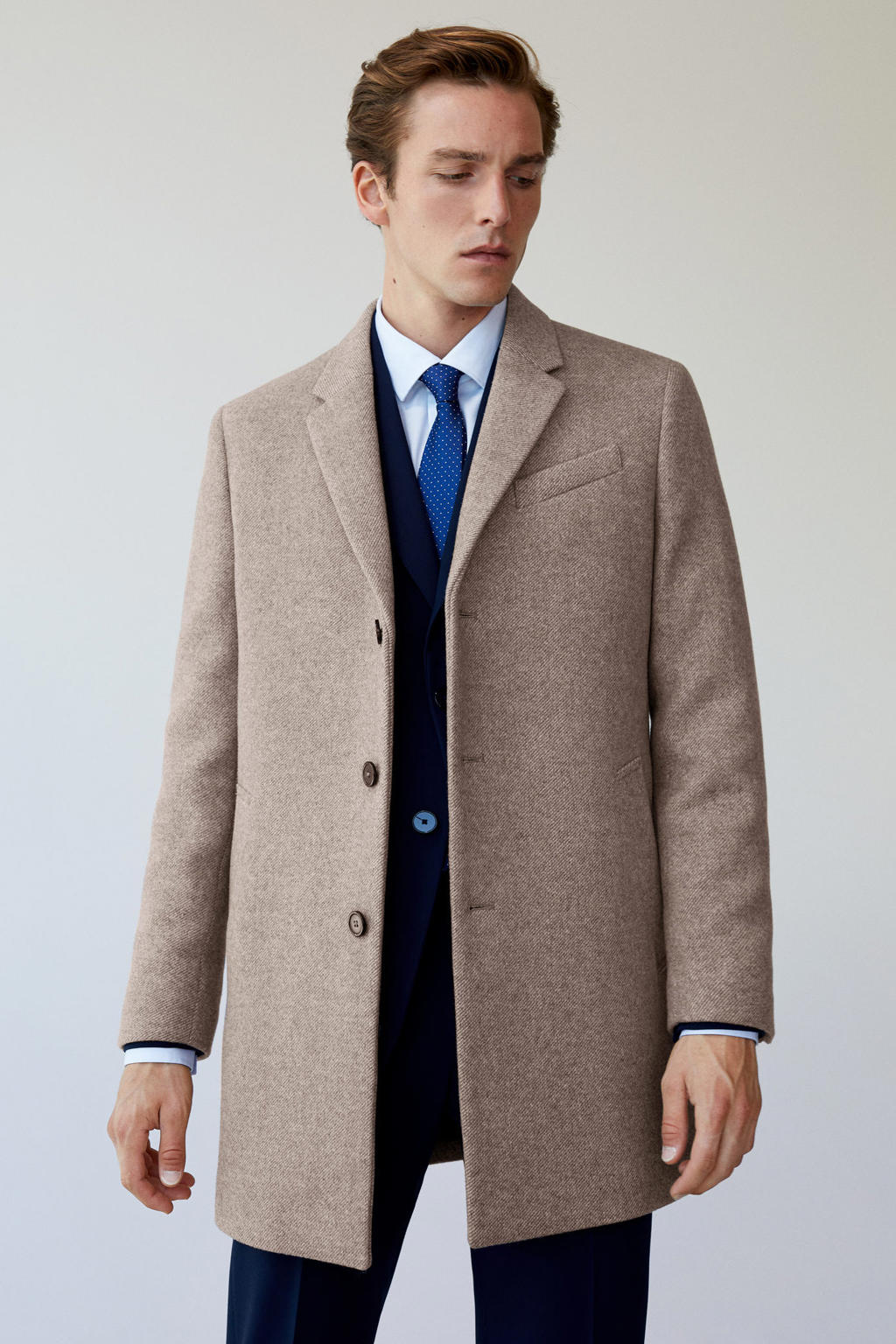 Mango Man jas met wol beige kopen? | Morgen in huis | wehkamp