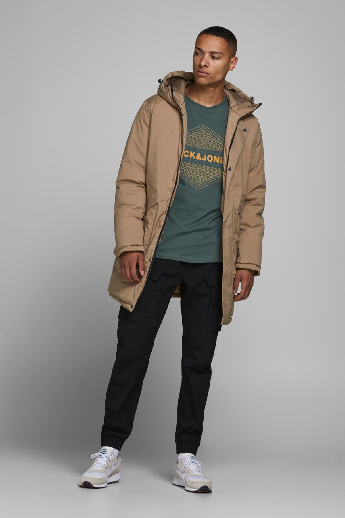 JACK & JONES CORE longsleeve met logo groen | wehkamp