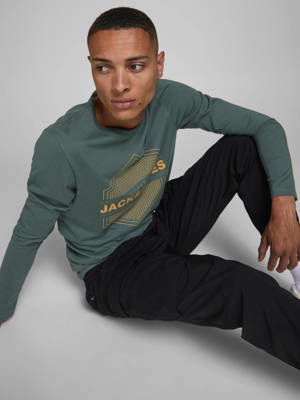 JACK & JONES CORE longsleeve met logo groen | wehkamp