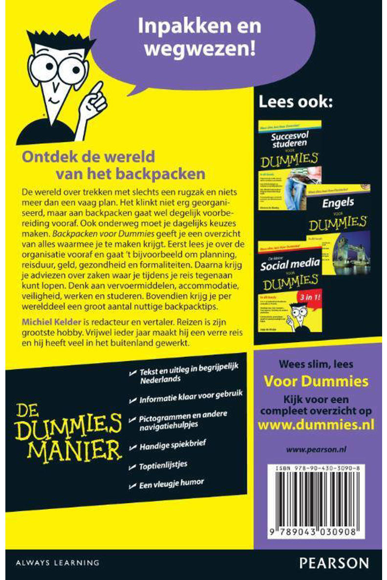 Michiel Kelder Voor Dummies: Backpacken voor Dummies | wehkamp