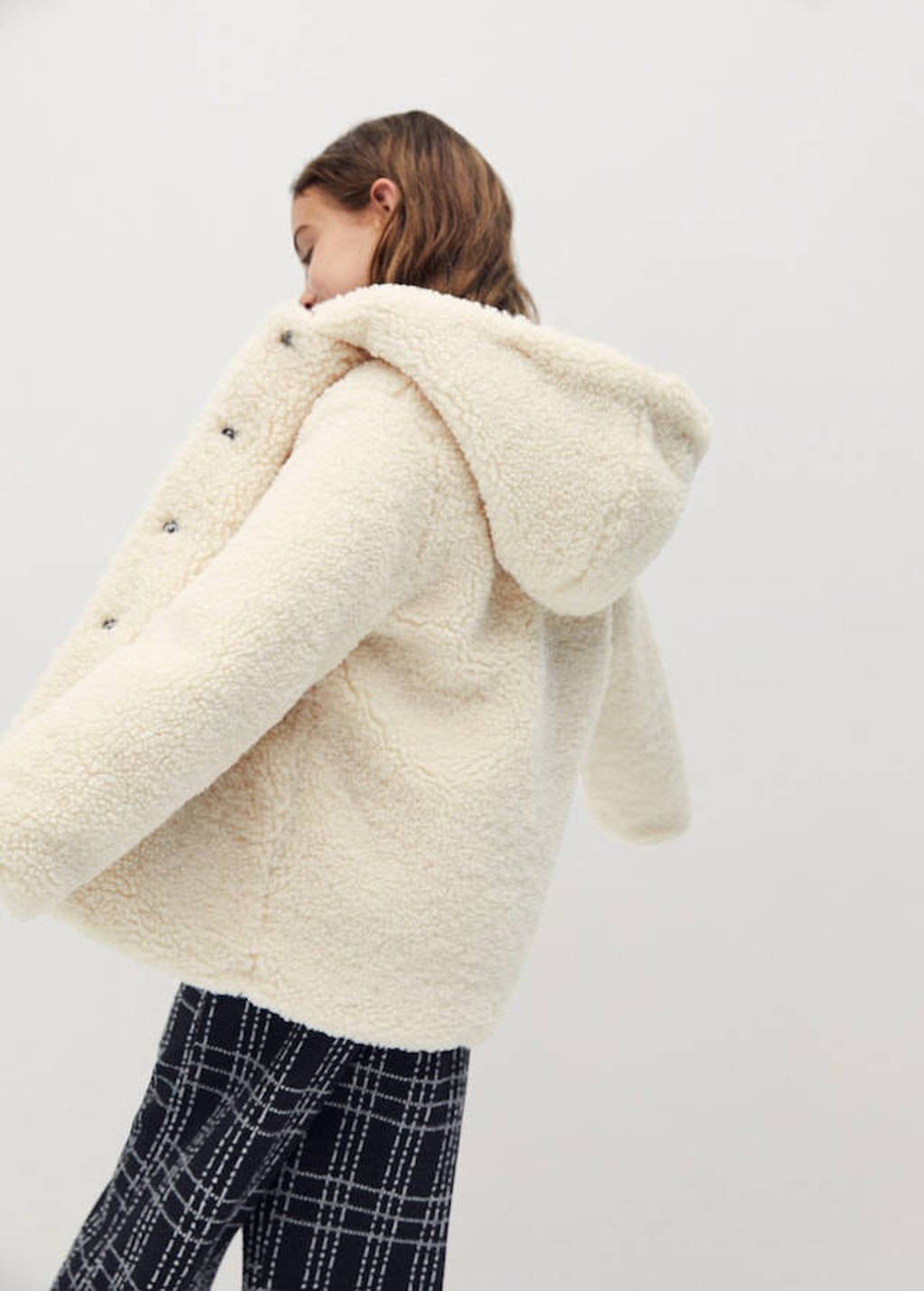 Mango Kids teddy winterjas ecru | wehkamp
