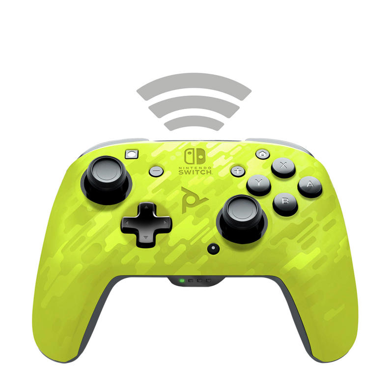 PDP Faceoff draadloze deluxe controller Neon Yellow Camo | wehkamp