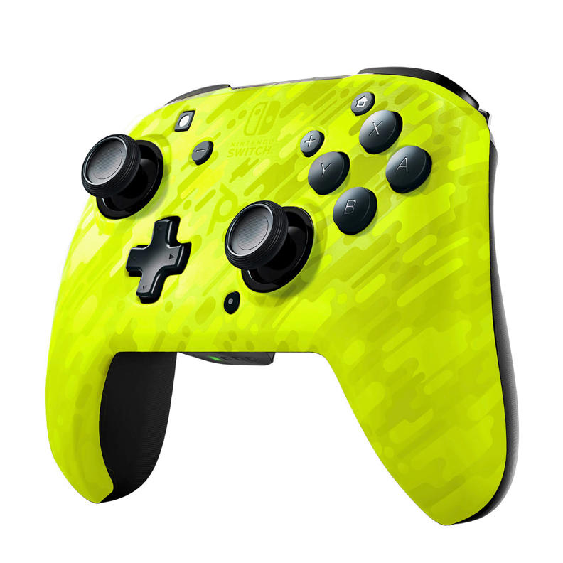 PDP Faceoff draadloze deluxe controller Neon Yellow Camo | wehkamp