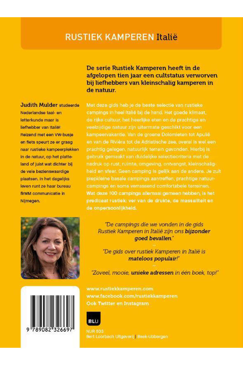 Judith Mulder Rustiek Kamperen: Italië | wehkamp