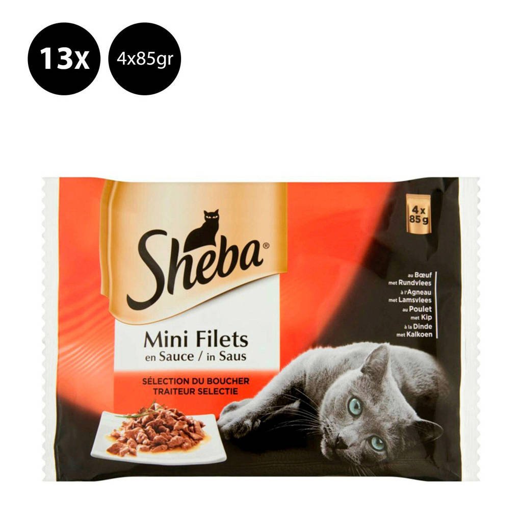 Sheba Mini Filets in saus - 13x 4x85g | wehkamp