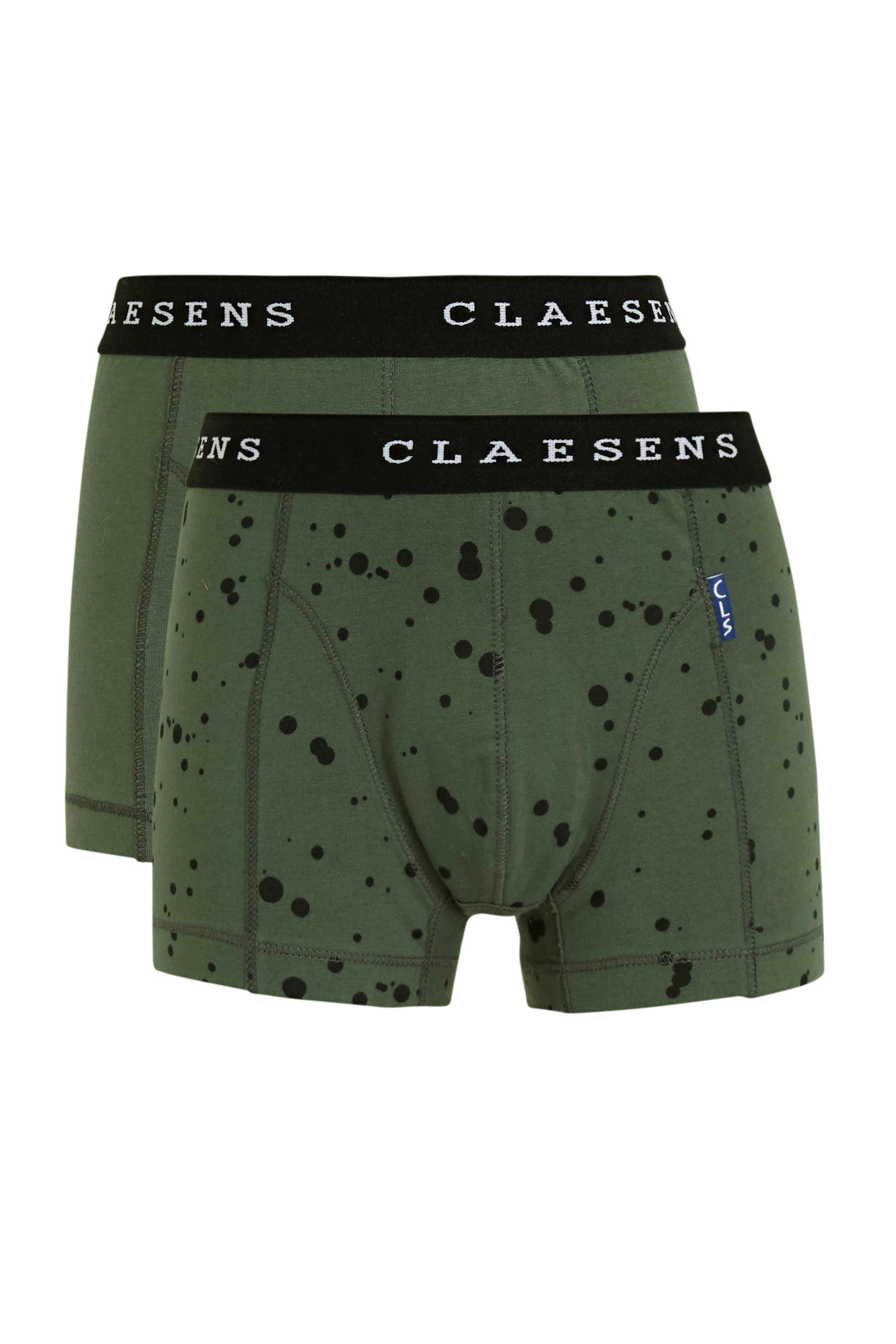 Claesen's boxershort - set van 2 groen/zwart | wehkamp