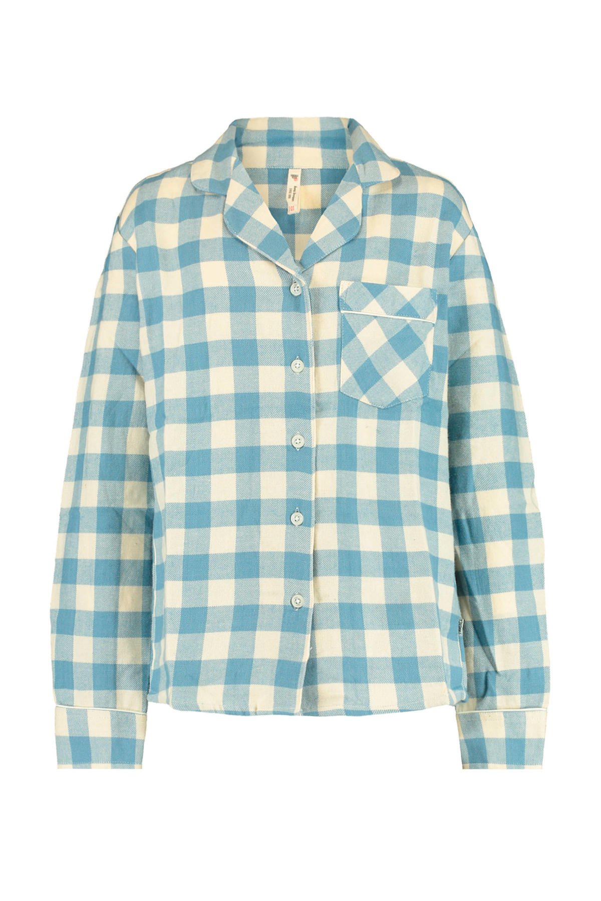 America Today pyjama blouse Lab blauw/ecru | wehkamp