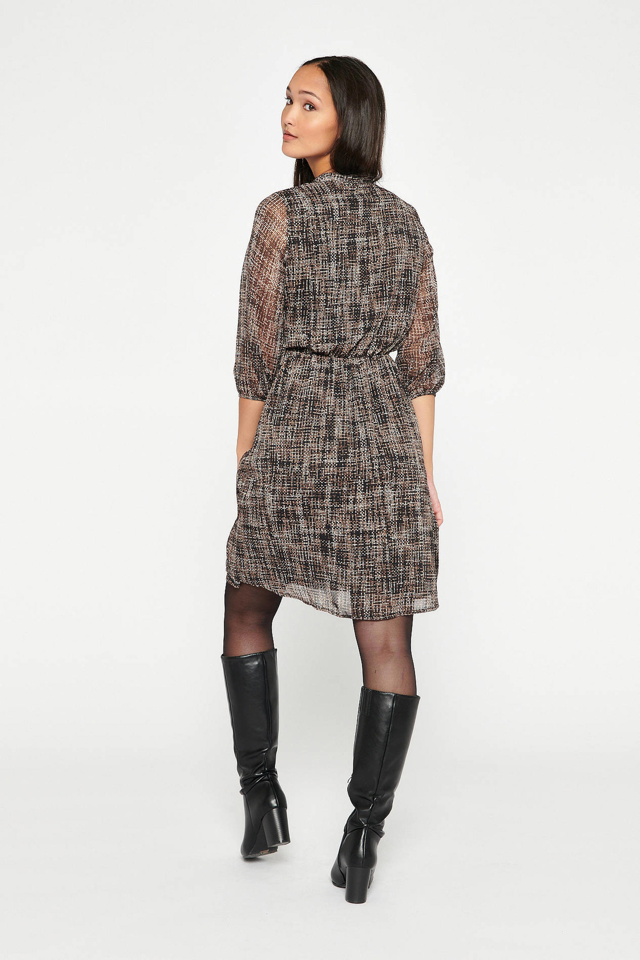 LOLALIZA jurk met all over print bruin | wehkamp