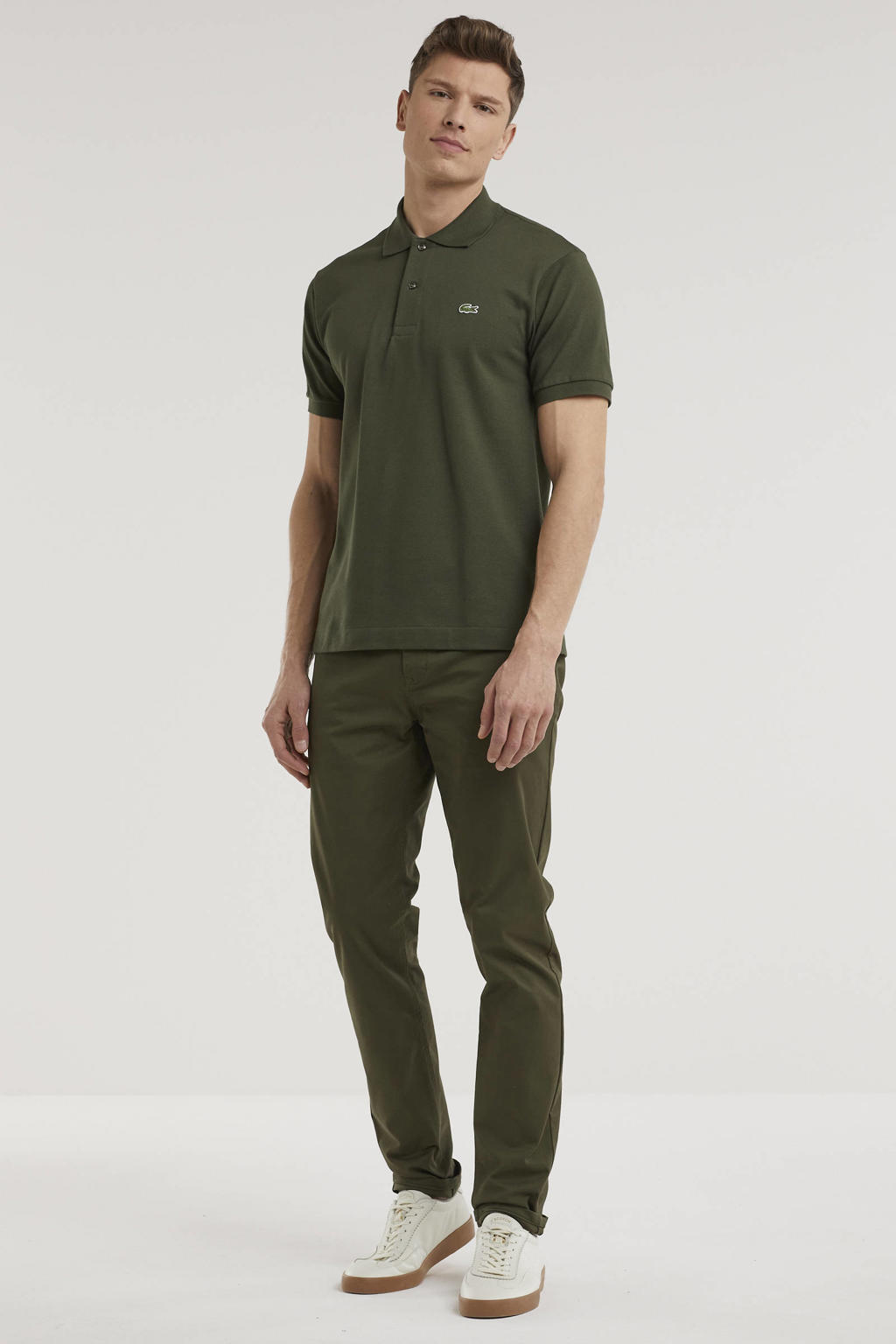 Lacoste regular fit polo olijfgroen | wehkamp