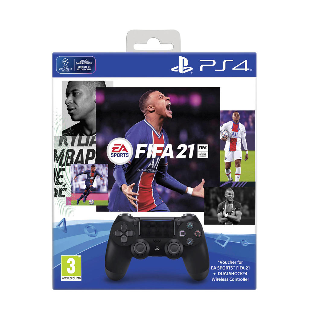 Sony PS4 Wireless DualShock 4 V2 Controller + FIFA 21 (PlayStation 4 ...