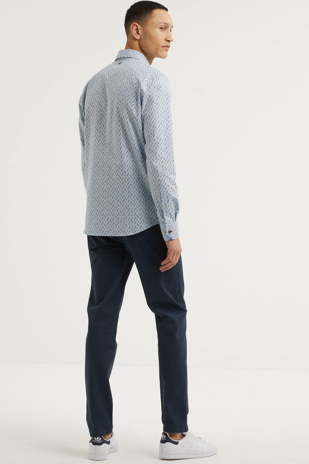 Vanguard regular fit overhemd met all over print lichtblauw | wehkamp