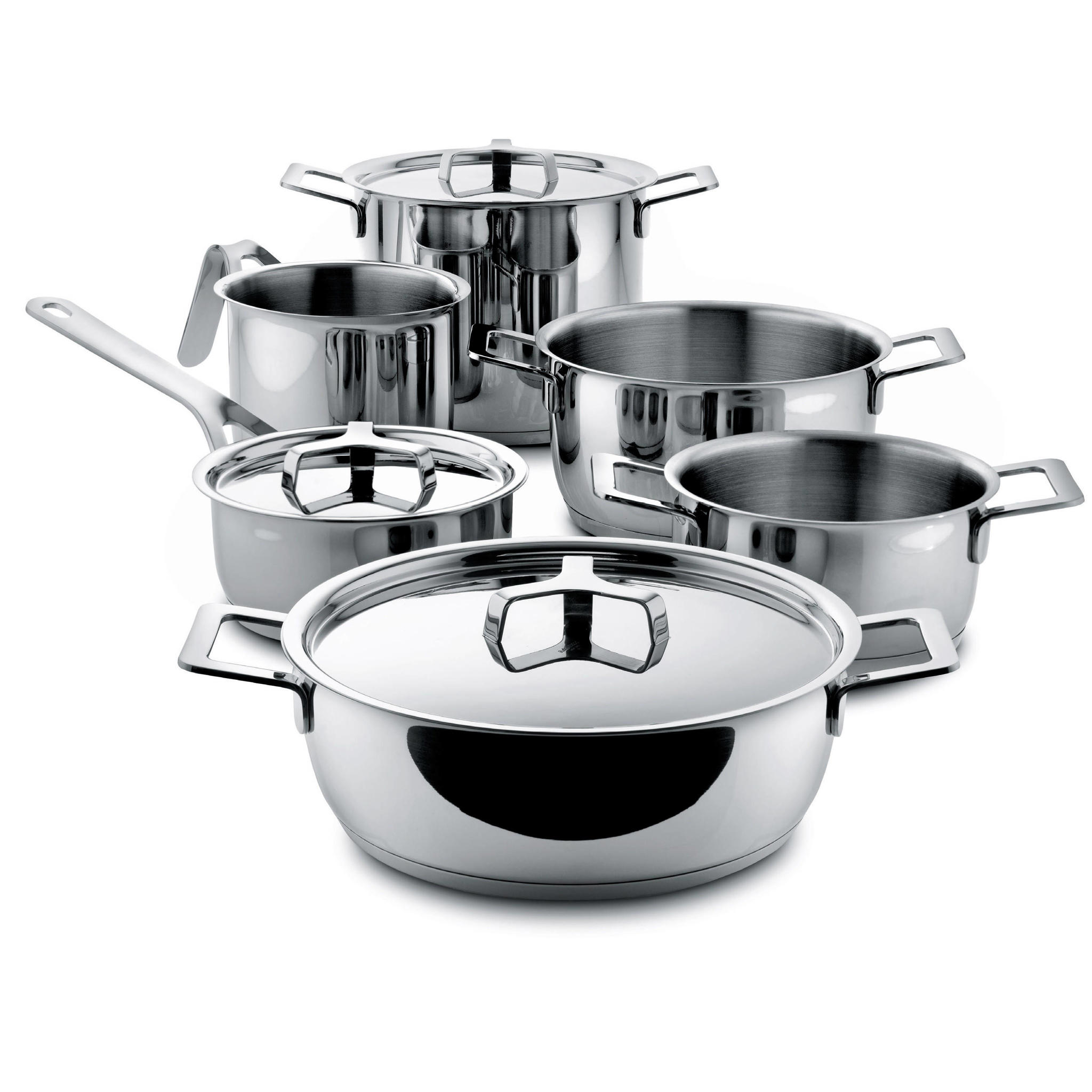 Alessi Pannenset Pots&Pans - AJM100S9 - 6-delig - door Jasper Morrison ...