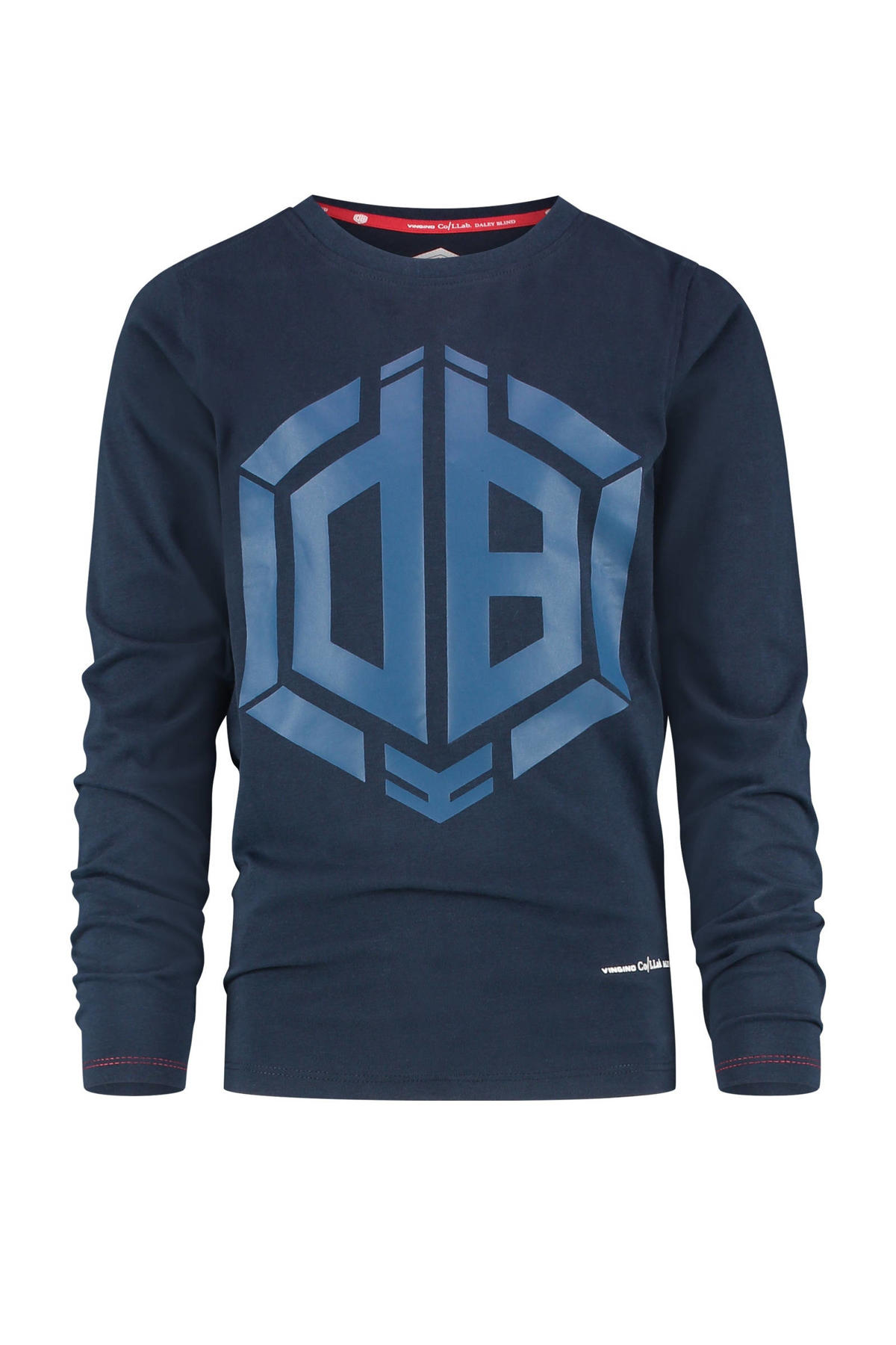 Vingino Daley Blind longsleeve Joster met logo donkerblauw/blauw | wehkamp