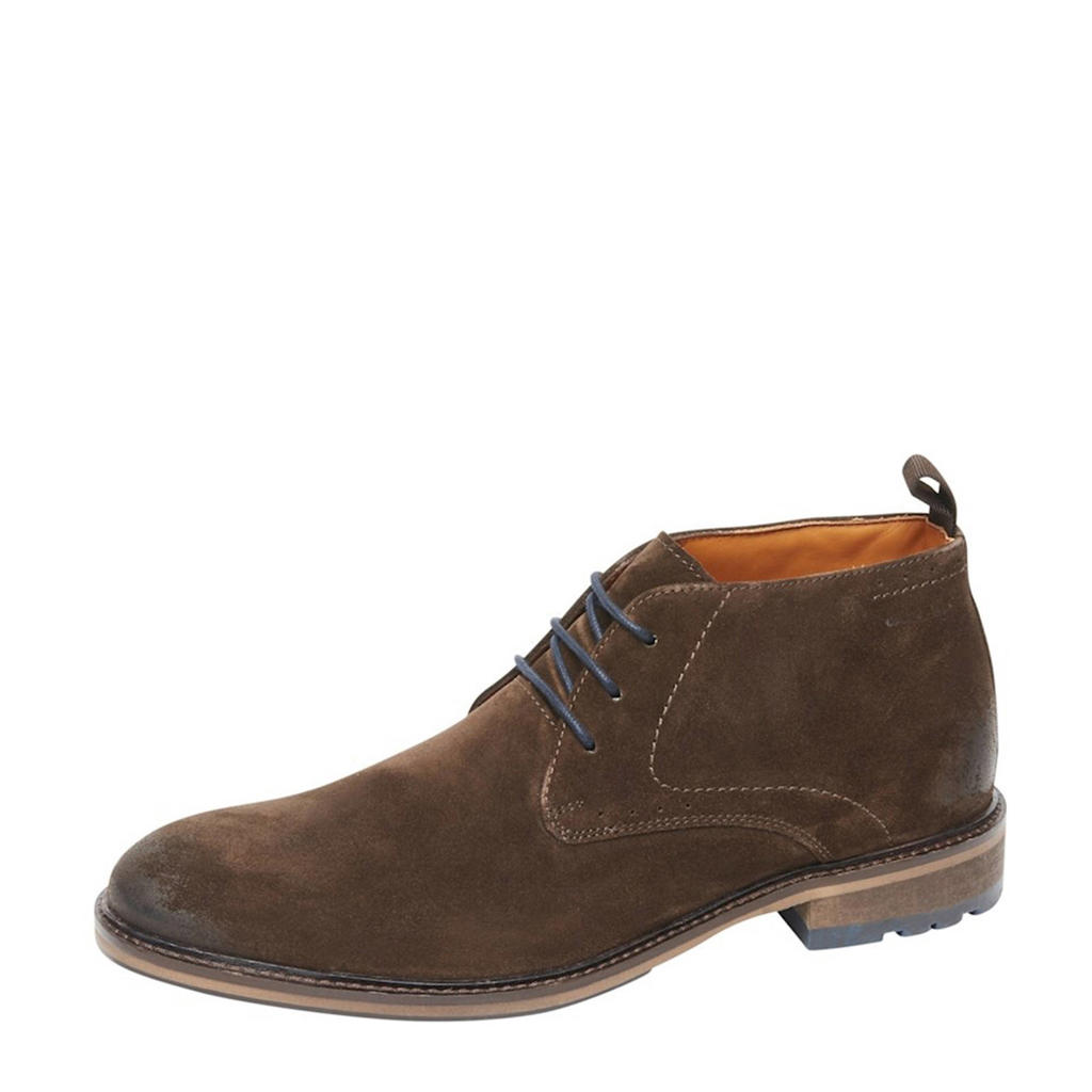 Van Lier Henry suède veterboots bruin | wehkamp