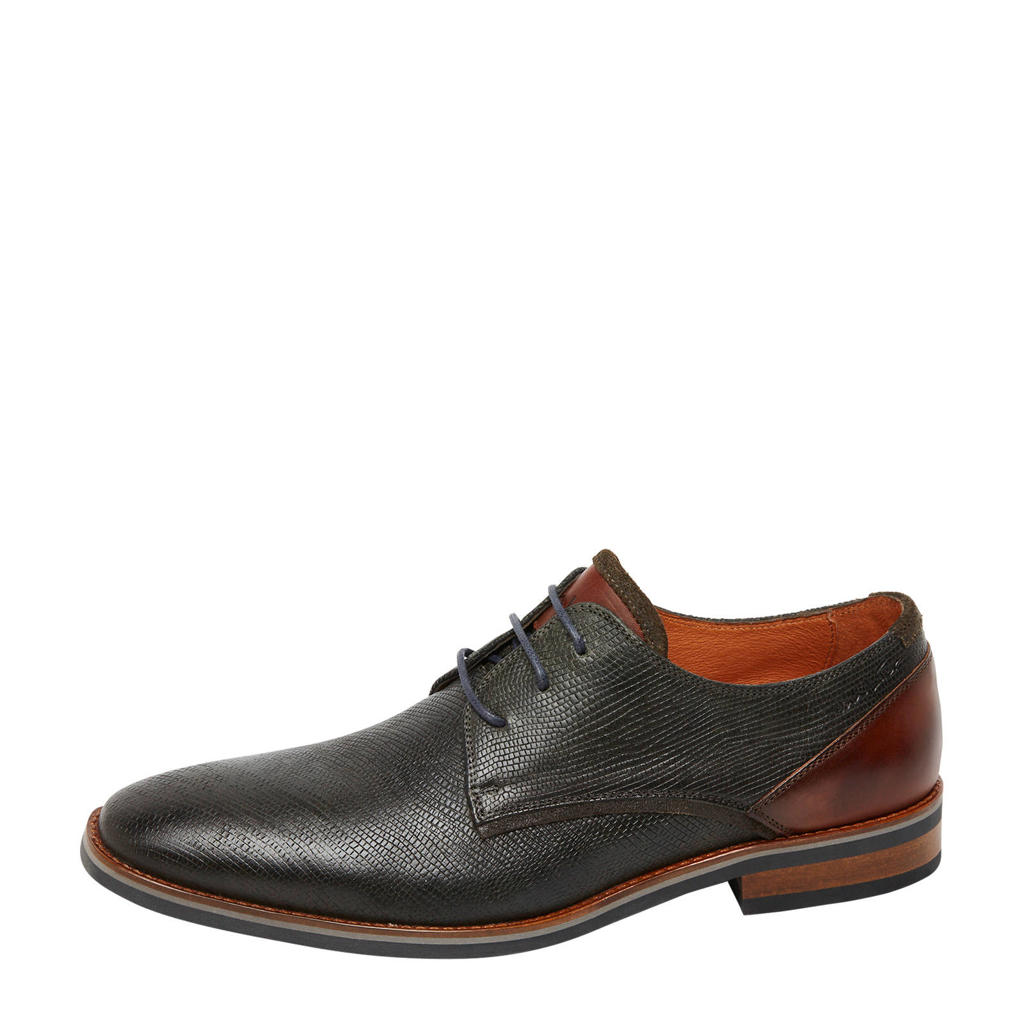 Van Lier Amalfi leren veterschoenen donkergroen | wehkamp
