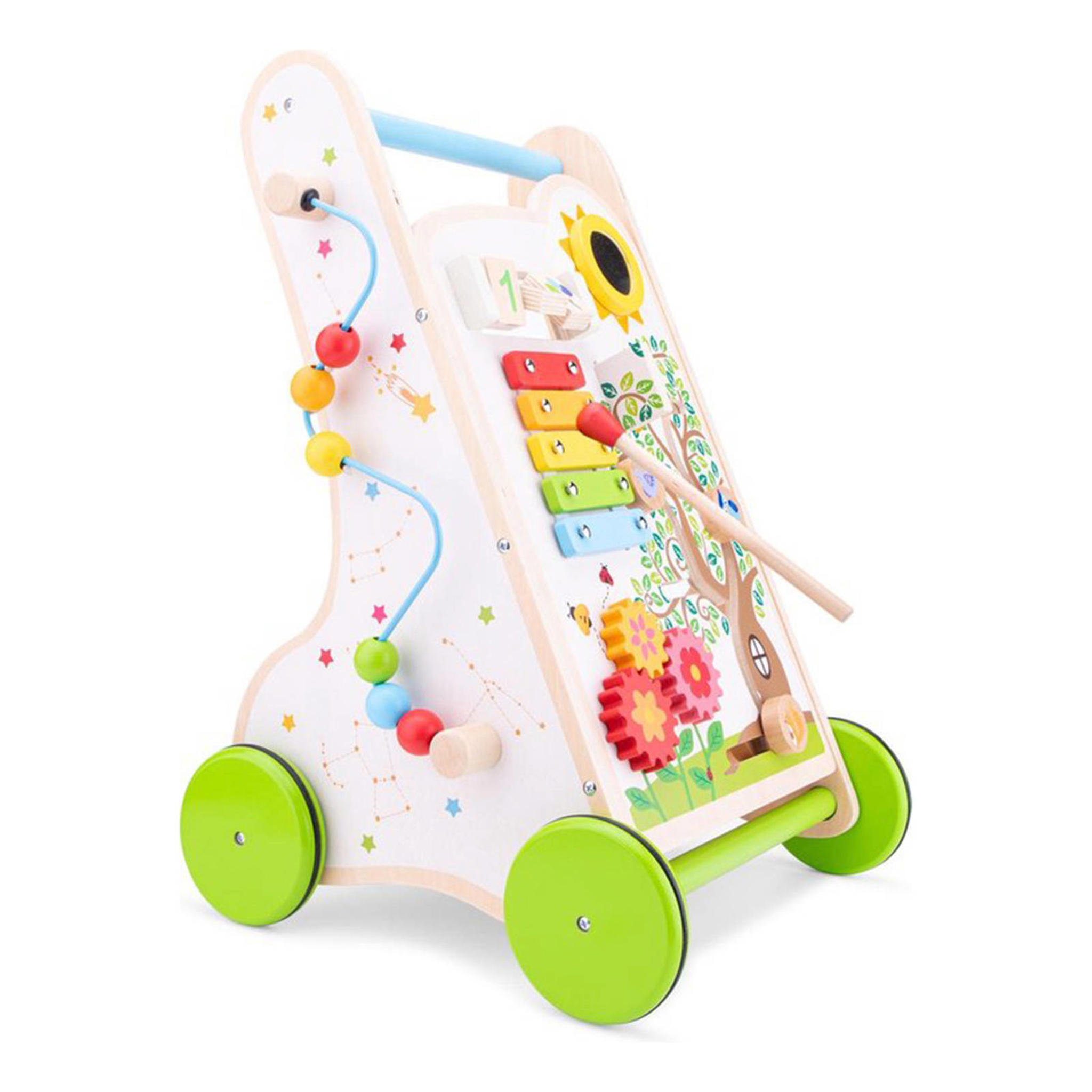 New Classic Toys houten Activiteiten duw-loopwagen | wehkamp