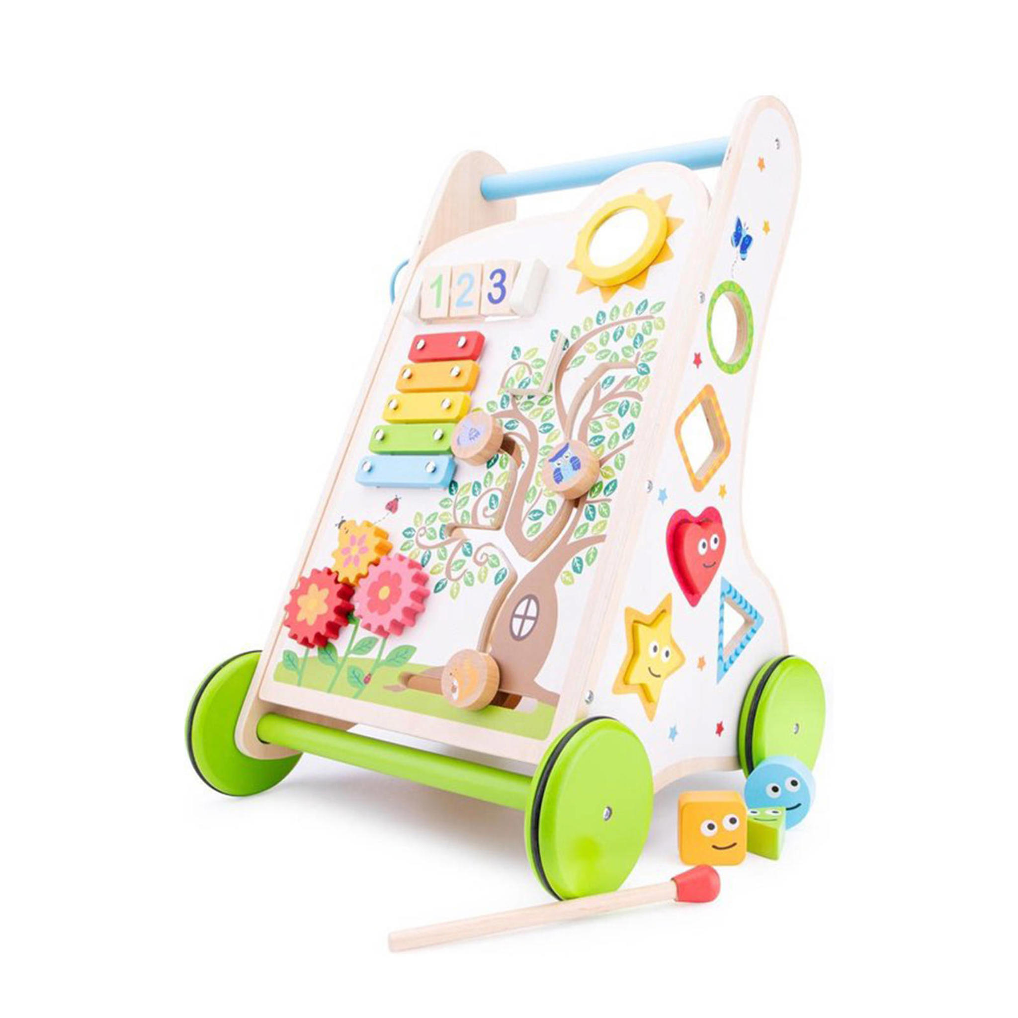 New Classic Toys houten Activiteiten duw-loopwagen | wehkamp
