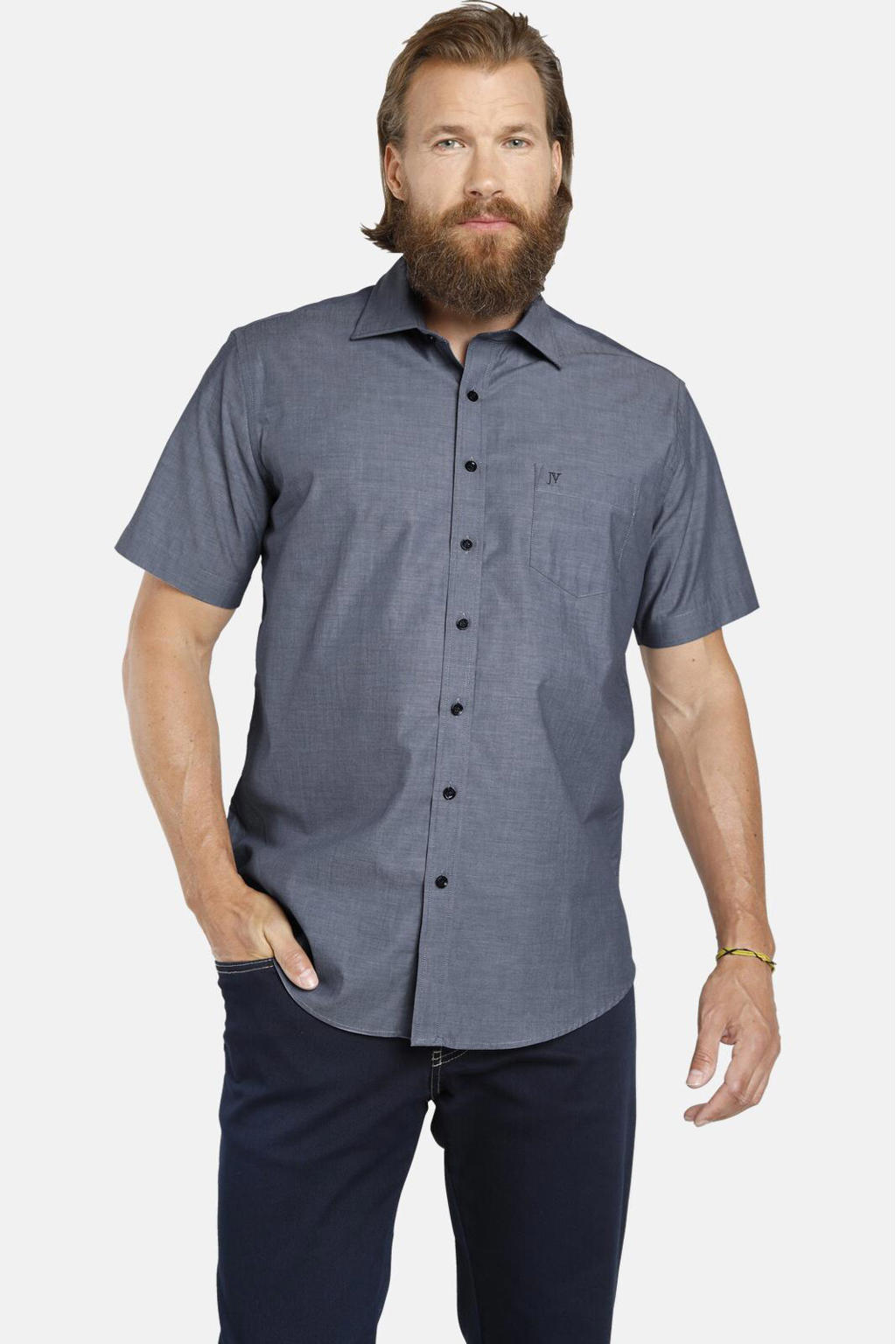 Jan Vanderstorm casual overhemd EVIN Plus Size - (set van 2) | wehkamp