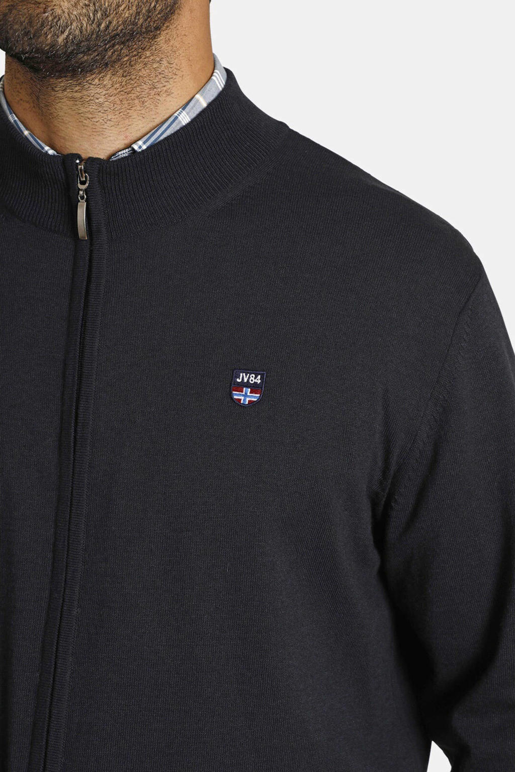 Jan Vanderstorm oversized fit vest Plus Size Agner donkerblauw | wehkamp