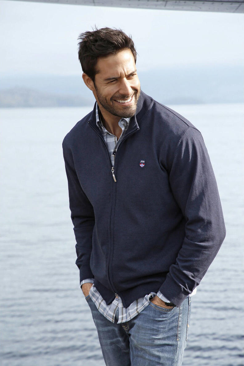 Jan Vanderstorm oversized fit vest Plus Size Agner donkerblauw | wehkamp