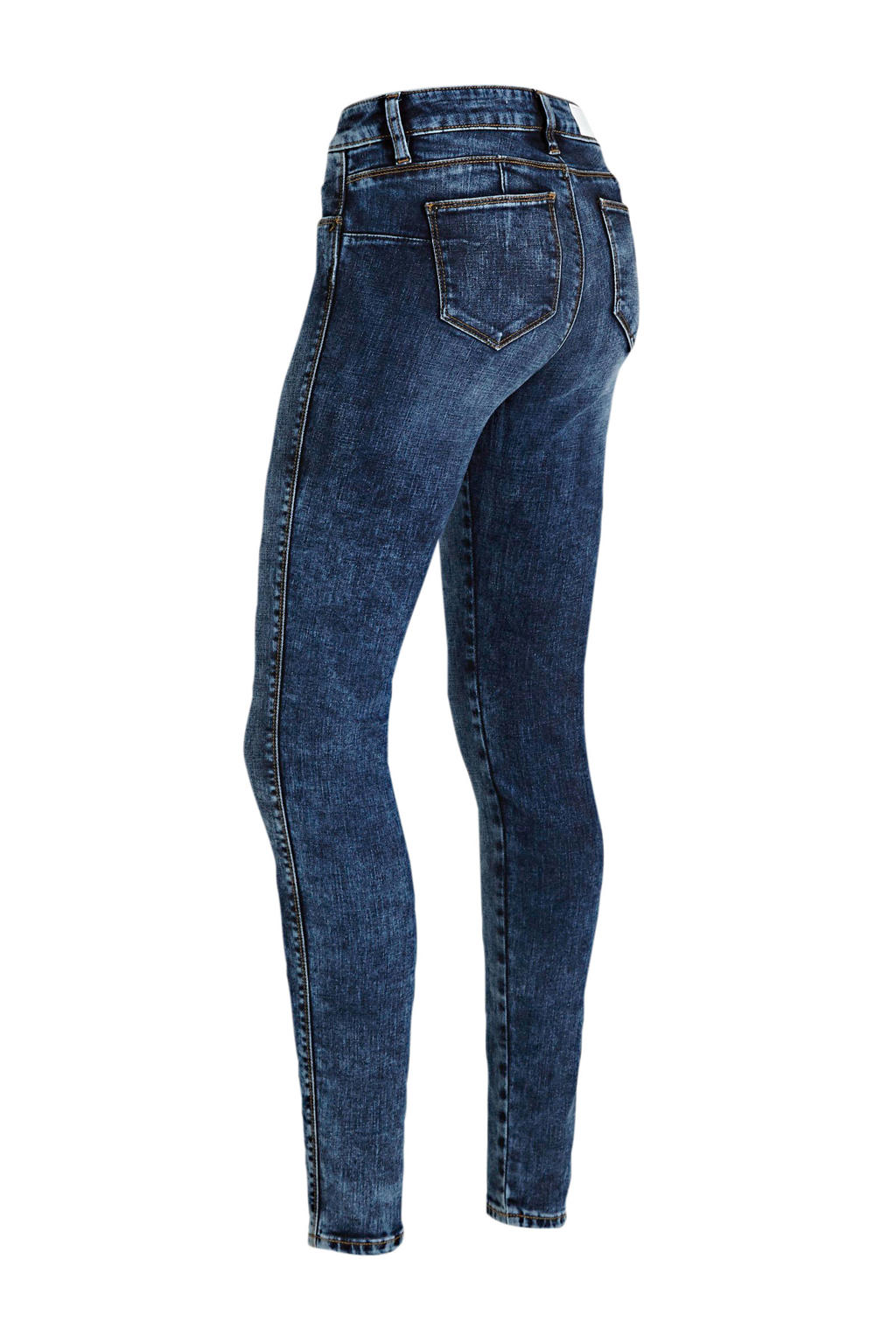 Yellow Blue Denim mid waist super skinny jeans Yuliya light blue | wehkamp