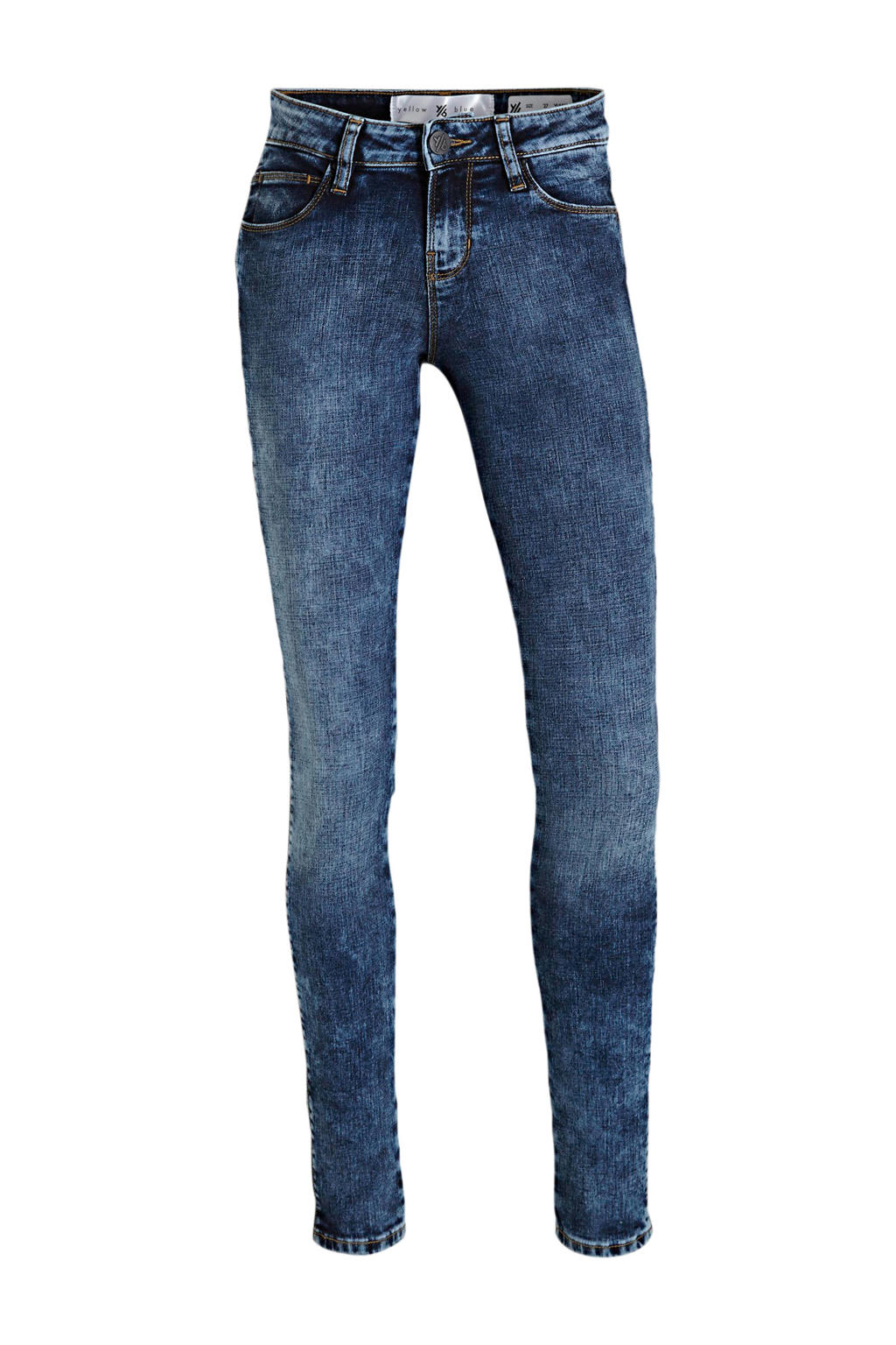 Yellow Blue Denim mid waist super skinny jeans Yuliya light blue | wehkamp