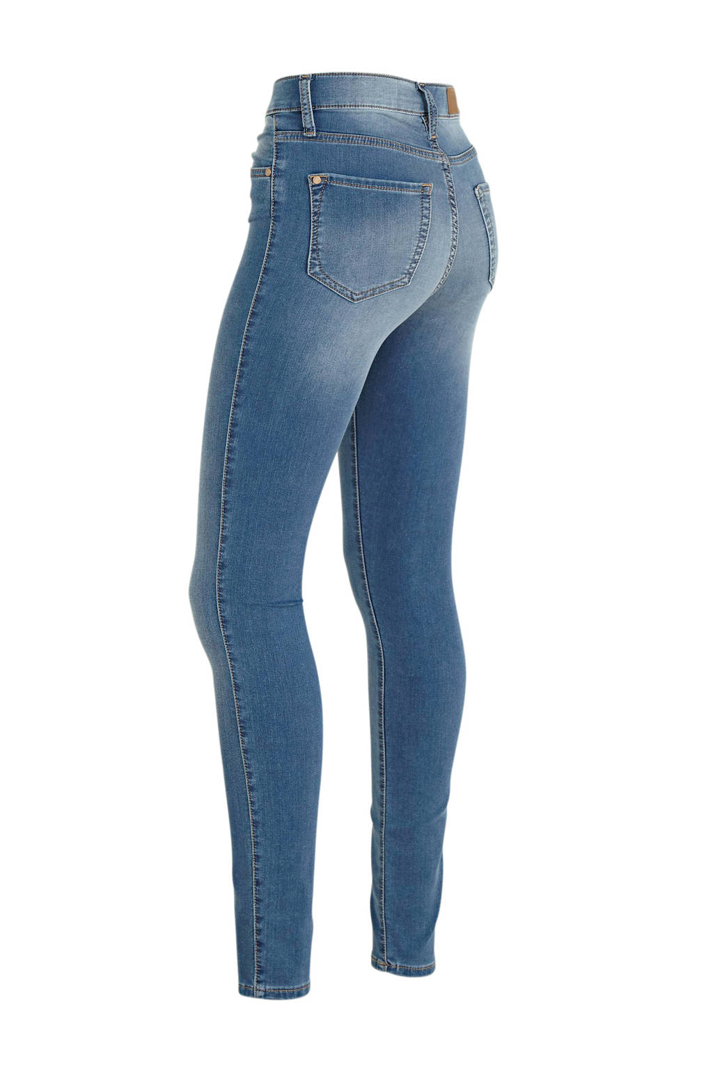 Yellow Blue Denim high waist skinny jeans New Soph Jog iris blue | wehkamp