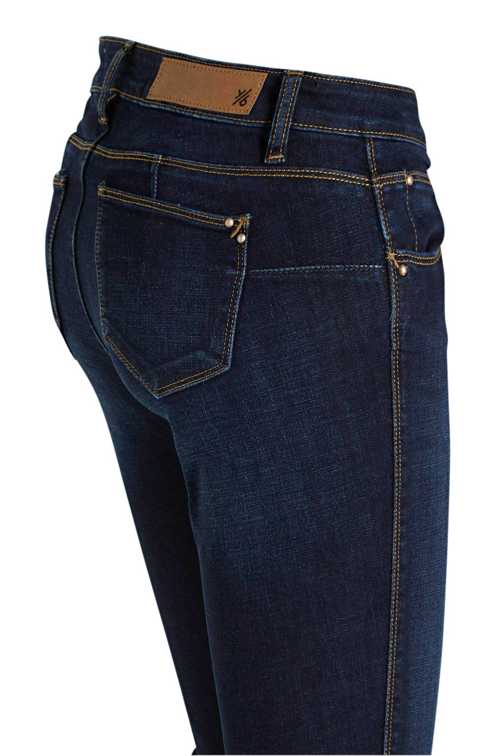 Yellow Blue Denim mid waist super skinny jeans Yuliya dark | wehkamp