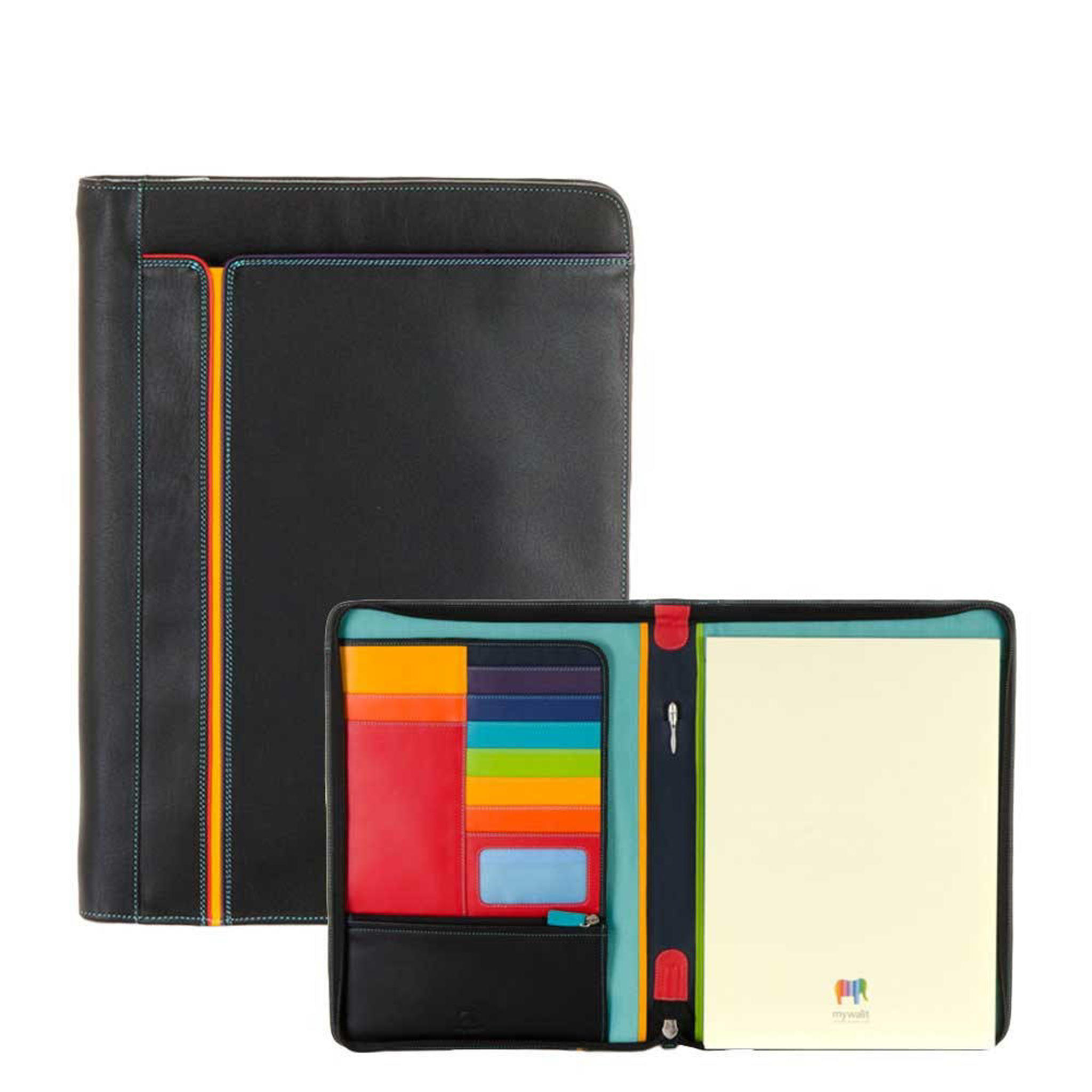 Mywalit leren schrijfmap/documentmap Office Collection A4 zwart | wehkamp