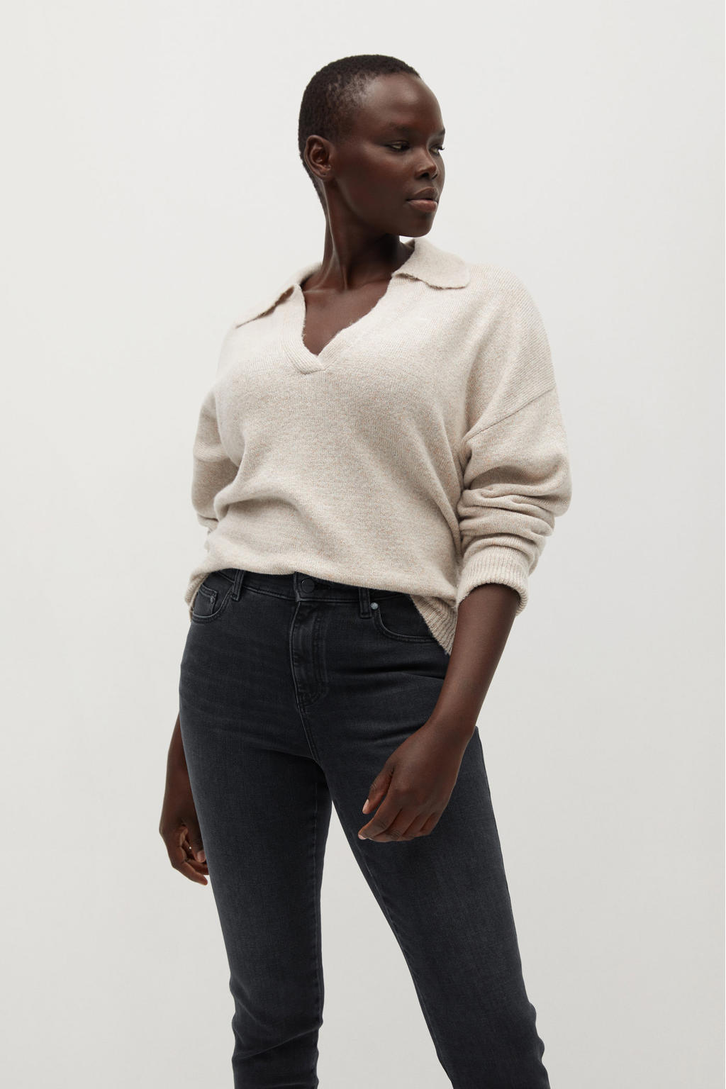 Mango Plus Size push-up super skinny jeans Irene Bi- stretch black ...