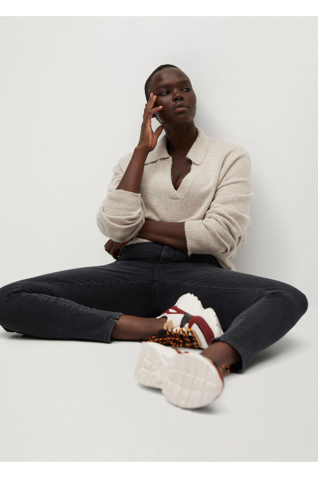 Mango Plus Size push-up super skinny jeans Irene Bi- stretch black ...