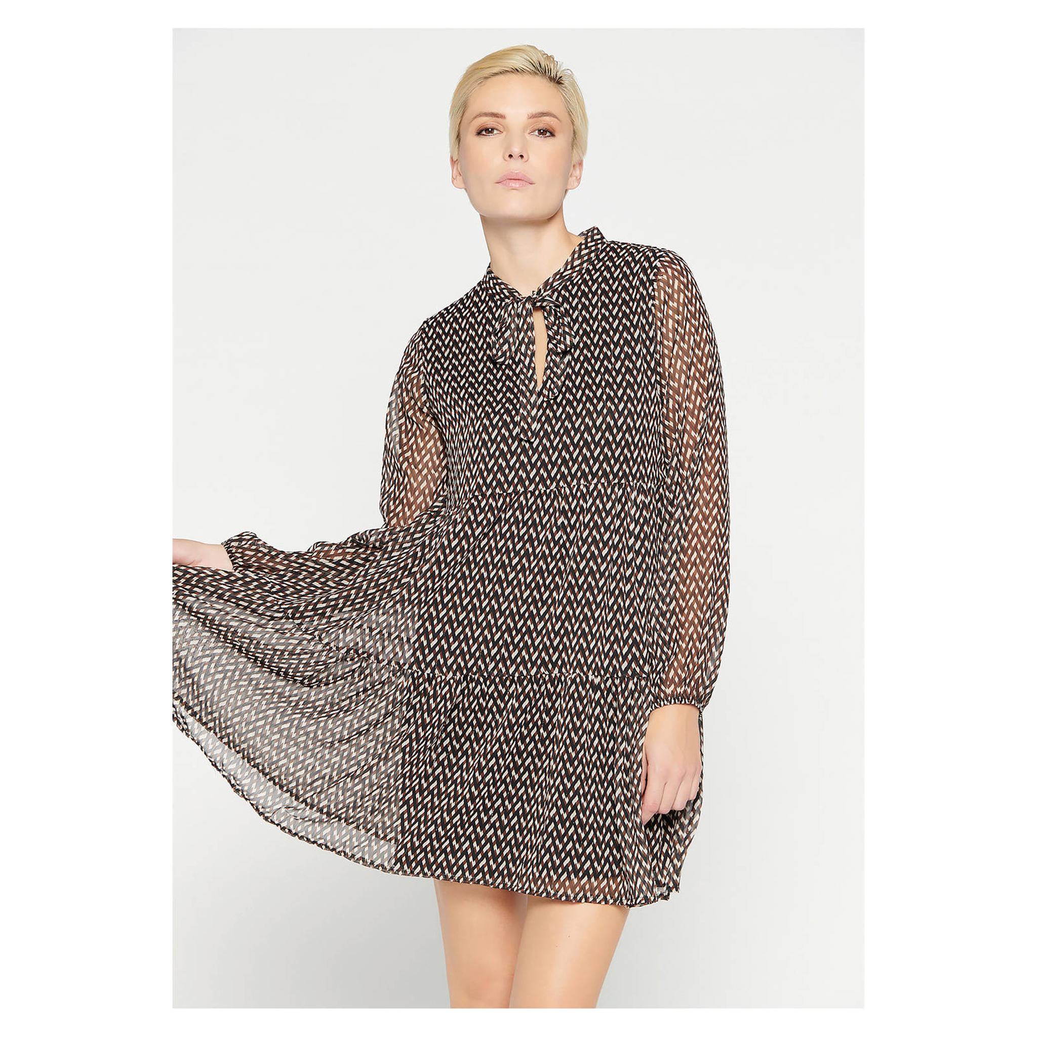 LOLALIZA blousejurk met grafische print chocolat cake | wehkamp