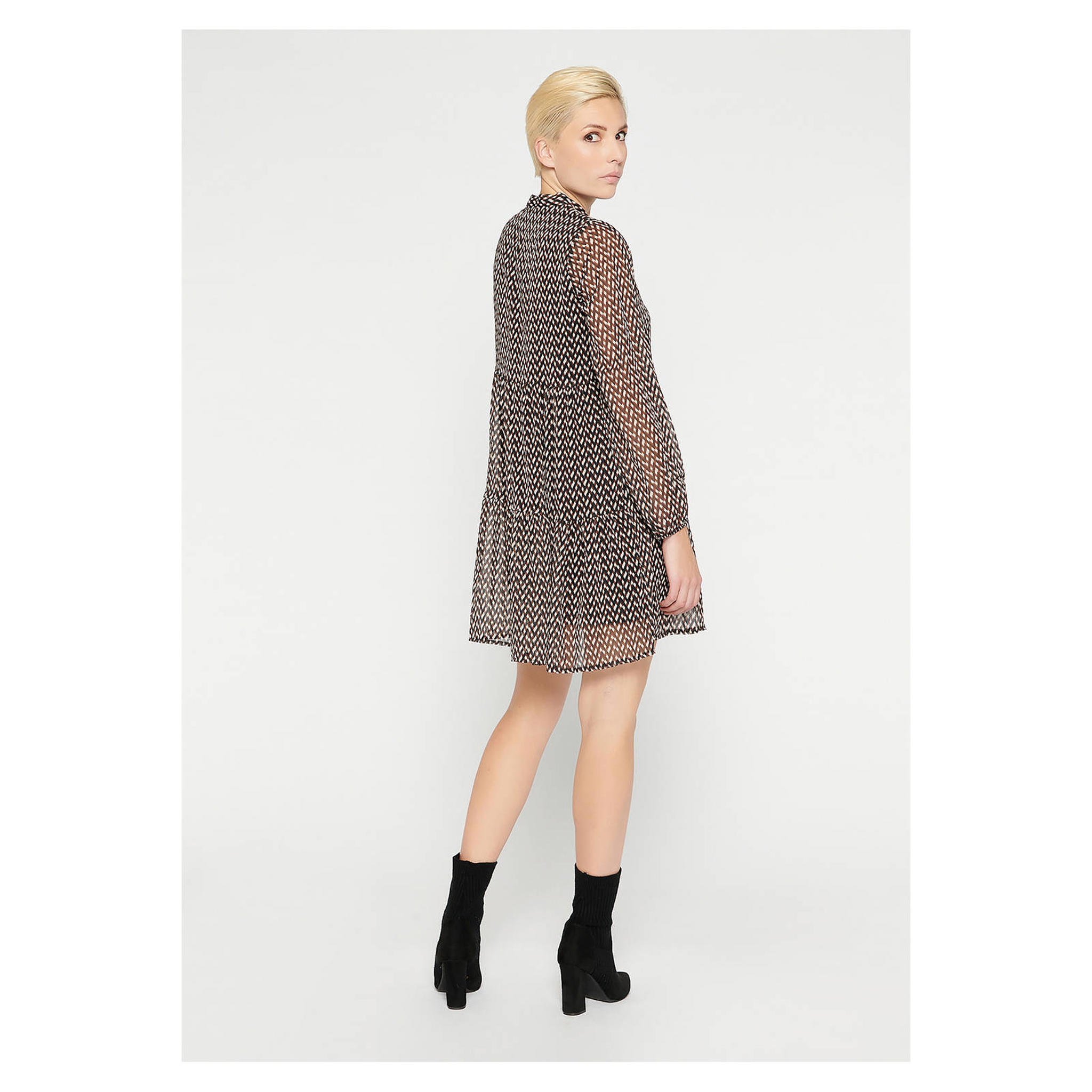 LOLALIZA blousejurk met grafische print chocolat cake | wehkamp