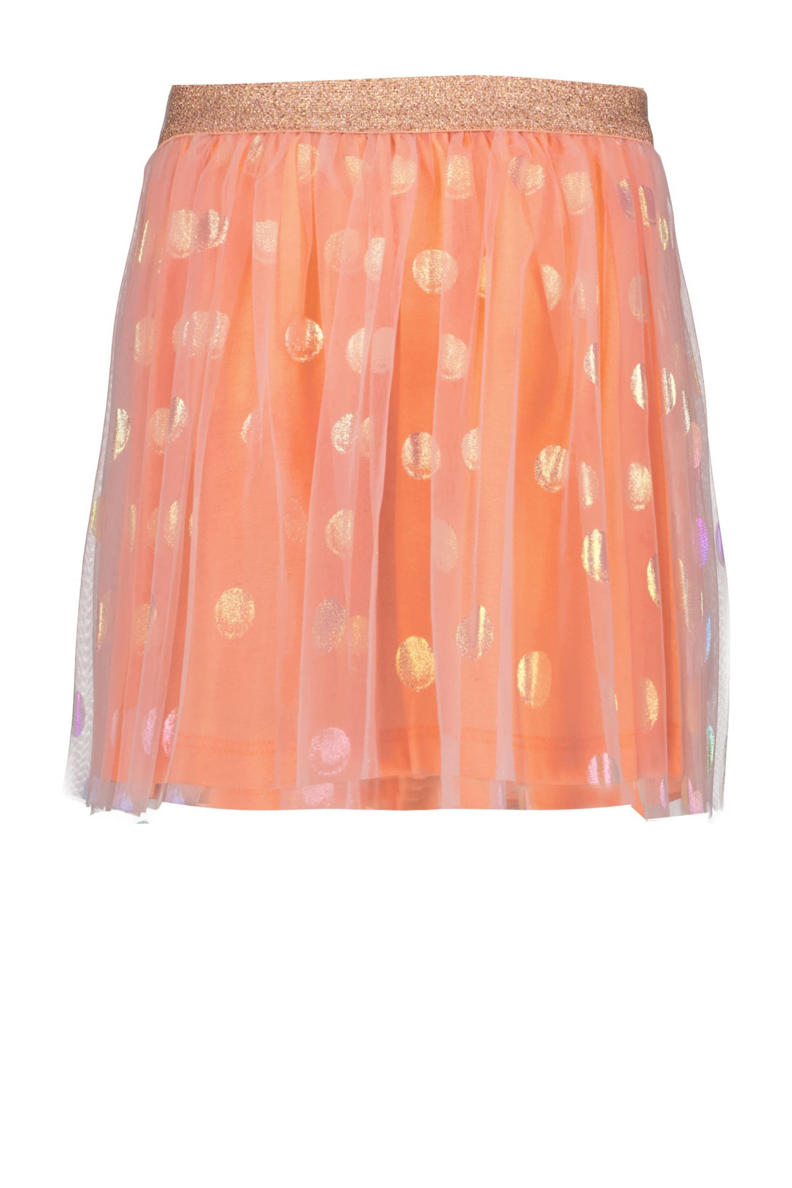 Garcia semi-transparante rok met stippen en glitters perzik neon | wehkamp