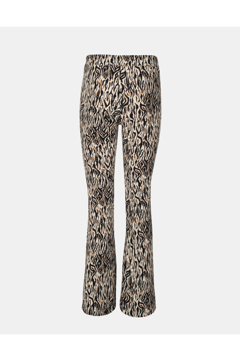 Shoeby flared broek Fallon met dierenprint beige/zwart/bruin | wehkamp