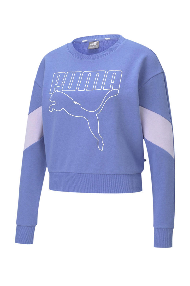 Puma sweater blauw/lichtgrijs | wehkamp