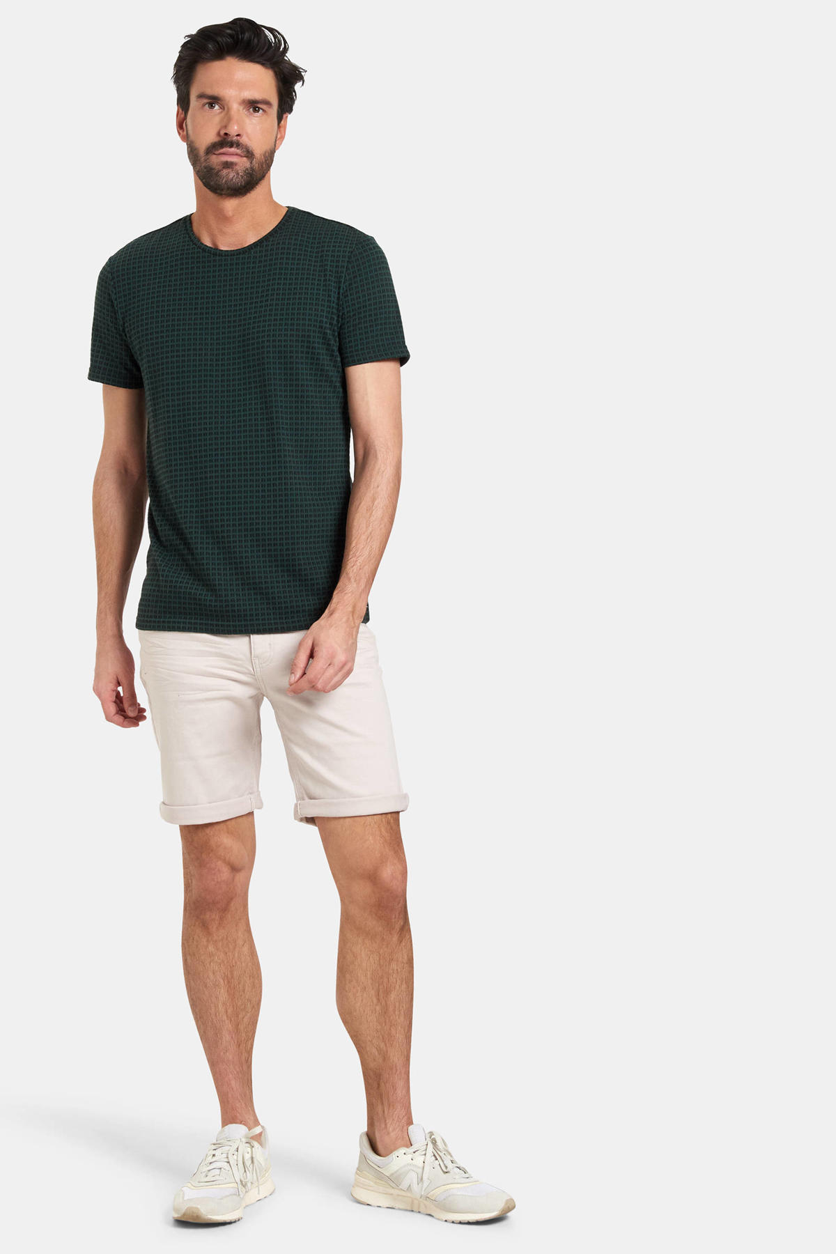 Shoeby T-shirt Tycho met all over print donkergroen | wehkamp