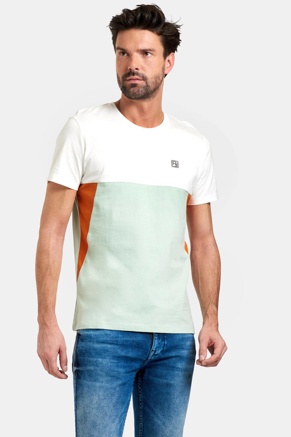 Shoeby T-shirt Toin wit/groen | wehkamp