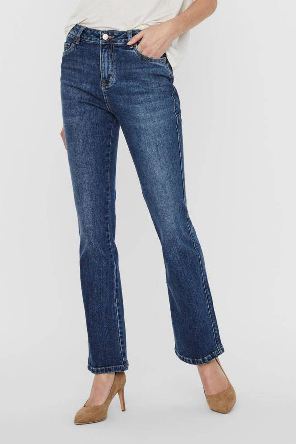 VERO MODA high waist flared jeans VMSAGA medium blue denim | wehkamp