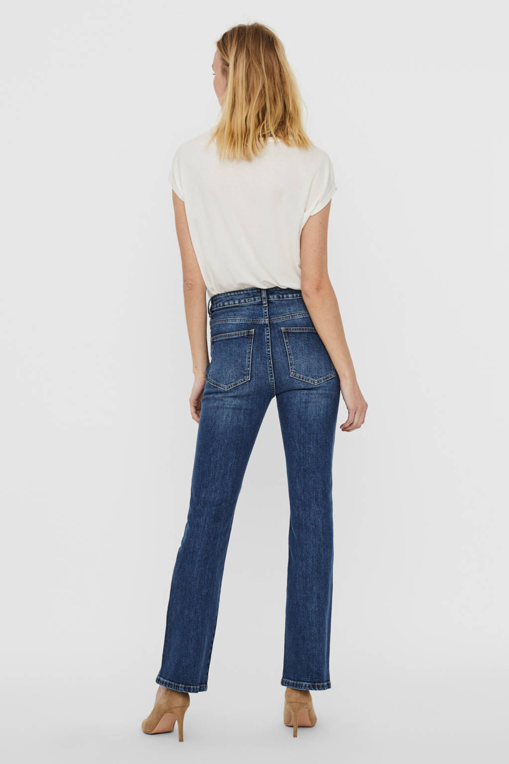 VERO MODA high waist flared jeans VMSAGA medium blue denim | wehkamp