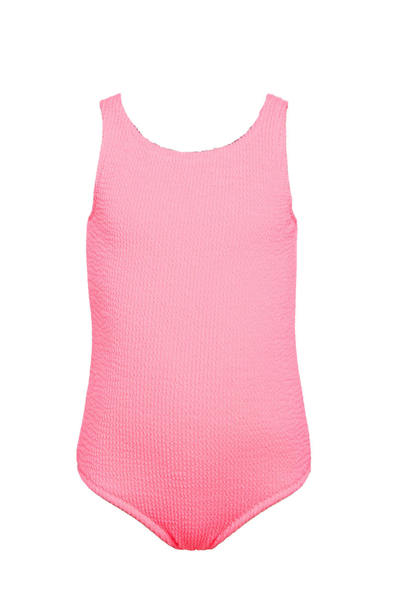 BEACHWAVE baby girls badpak met textuur neonroze | wehkamp