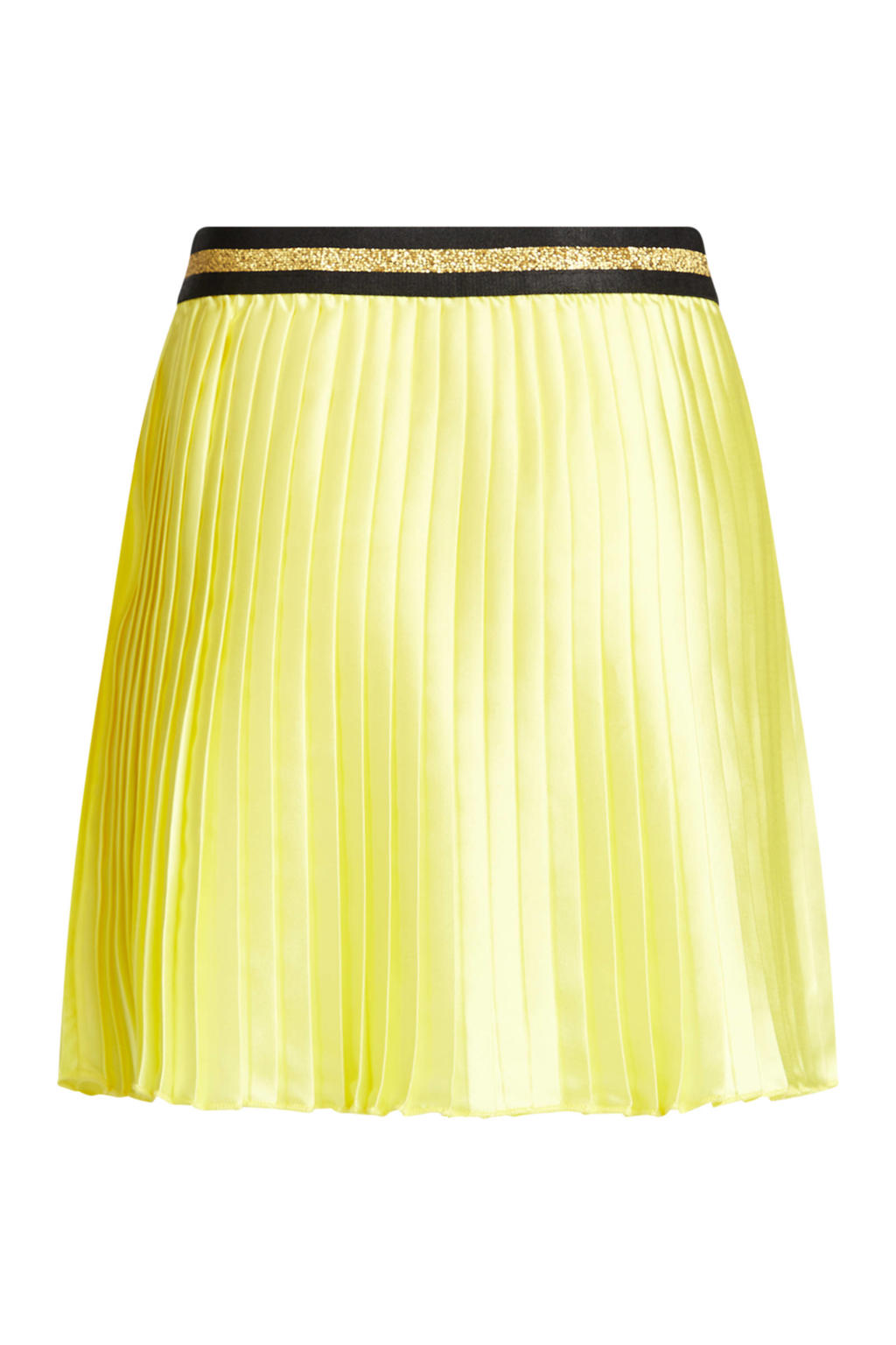 WE Fashion plissé rok met glitters geel | wehkamp